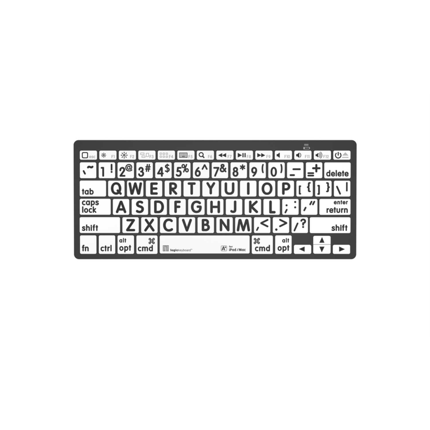 Largeprint Mini Bluetooth Black On White Keyboard Mac