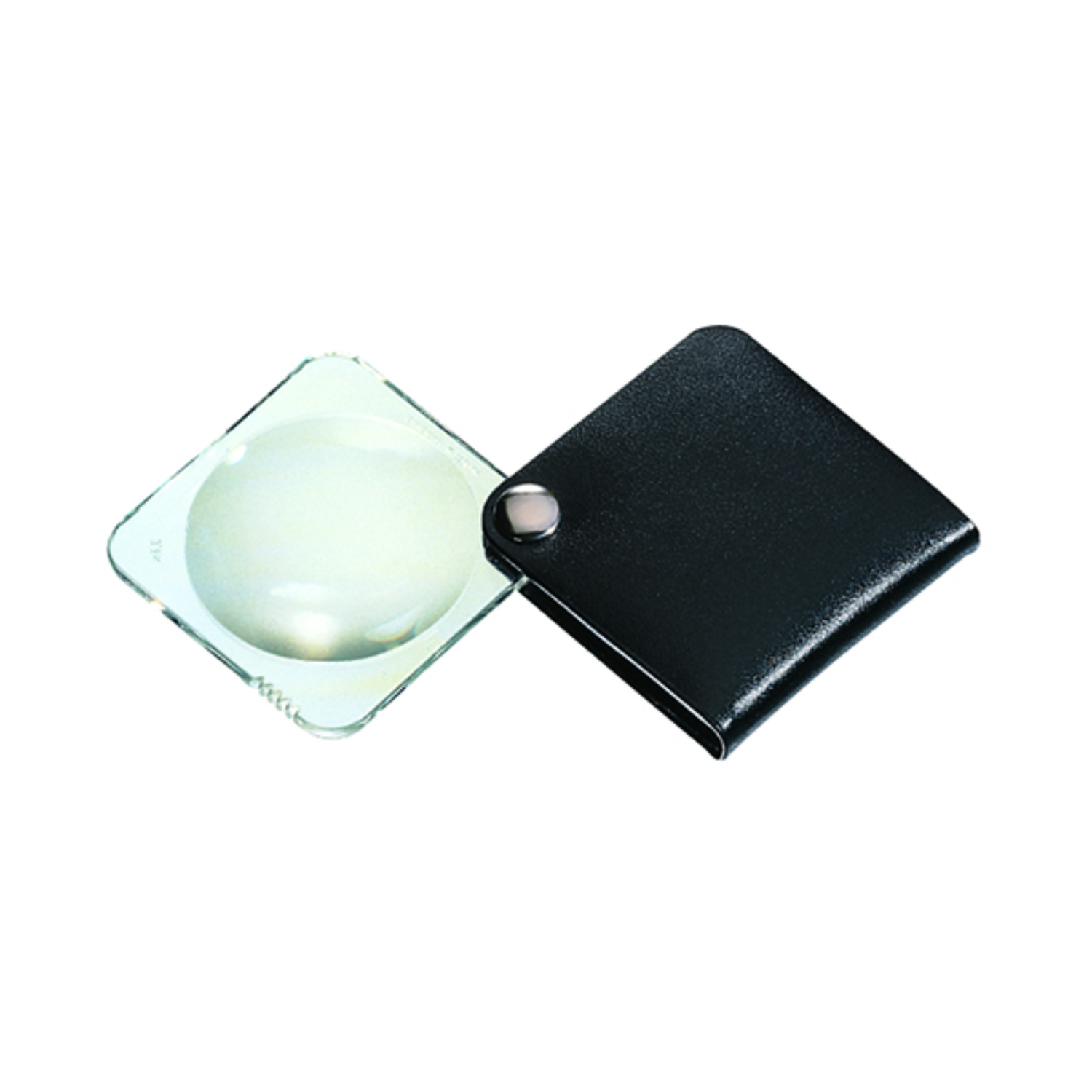 Classic Square Folding Pocket Magnifier 3.5x with Leather Case